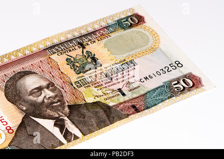50 Kenyan shillings bank note of Kenya. Kenyan shilling is the national ...