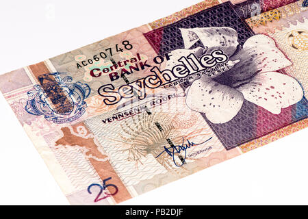 25 Seychellois rupee bank note, the national currency of Seychelles ...