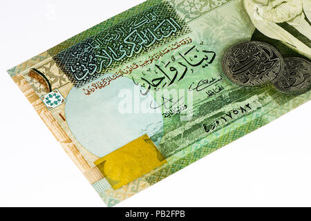 1 Jordanian dinar bank note. Jordanian dinar is the national currency ...