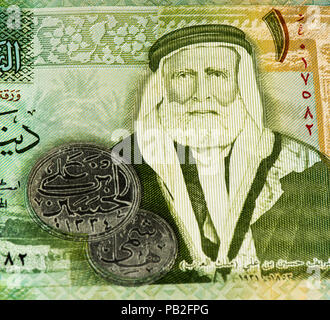 1 Jordanian dinar bank note. Jordanian dinar is the national currency ...