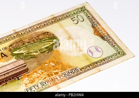 50 Syrian pounds banc note. Syrian pound is the national currency of ...