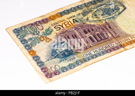 100 Syrian pounds banc note. Syrian pound is the national currency of ...