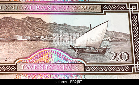 20 Yemeni rial bank note. Rial is the national currency of Yemen Stock ...