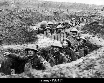 Official photograph showing soldiers in the Desert trenches wearing gas ...