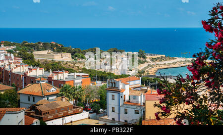 Picturesque mediterranean beach in Tarragona near LAmetlla. Catalonia ...