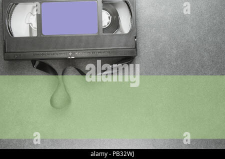 VHS compact magnetic tape analog recording cassette - top view Stock ...