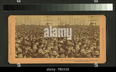 The surging sea of humanity at the opening of the Columbian Exposition ...