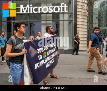 Microsoft’s office building and sign in downtown. Microsoft is US ...