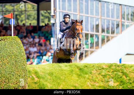Hickstead, Sussex, UK. 26th July 2018. Sir Mark Todd riding NZB Camoino ...