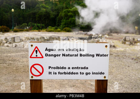 Danger Sign, Warning Hot Spring area, not for bathing, Hveragerdi ...