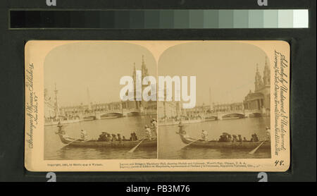 Lagoon and bridge to Machinery Hall, showing Obelisk and Collonade ...