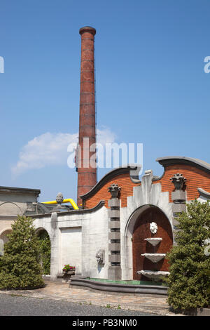 Historical chimney of the Wool Factory Ermenegildo Zegna with the ...