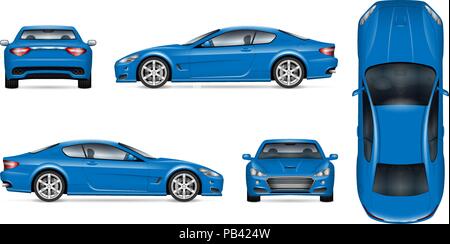 Vector sports blue car front view illustration Stock Vector Image & Art ...