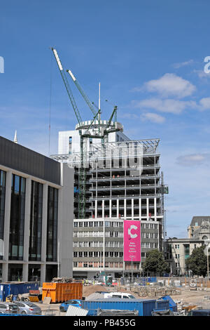 BBC building under construction at Central Square in Cardiff City ...