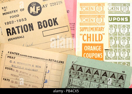 Clothing Ration book in use after World War Two to cope with post war ...