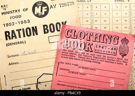 Clothing Ration book in use after World War Two to cope with post war ...