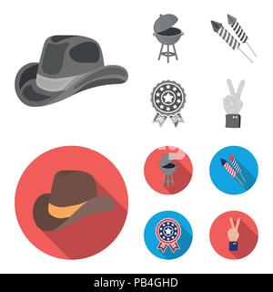 Barbecue, salute, voting ebblema, victory. The patriot day set ...