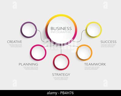Winding road modern 3D infographic template with a phased structure. Business circle template ...