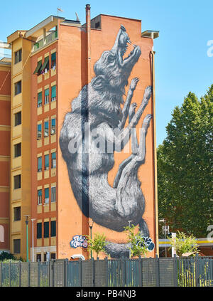 Graffiti Street Art Mural with Fox Stock Photo - Alamy