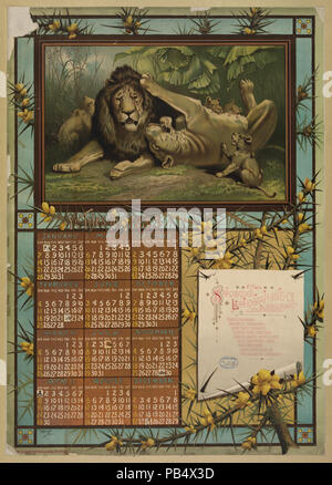 The Strobridge Lithographing Co. Calendar, 1883 Stock Photo - Alamy