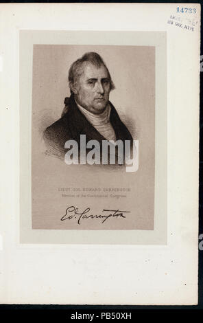 A portrait of Lieutenant Colonel Edward Carrington, associated with ...