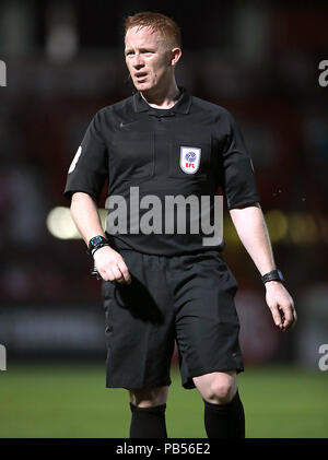 Referee Alan Young during a pre season friendly match at Lamex Stadium ...