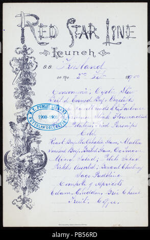 Lunch held aboard the Red Star Line's S.S. Westernland, a passenger ...