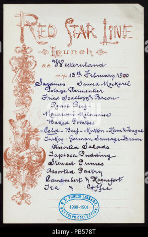 965 LUNCH (held by) RED STAR LINE (at) SS- FRIESLAND (SS;) (NYPL Hades ...