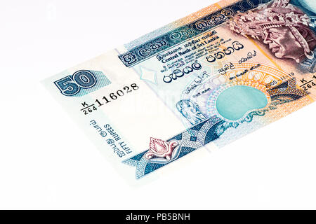 50 Sri Lankan rupee bank note. Rupees is the national currency of Sri ...