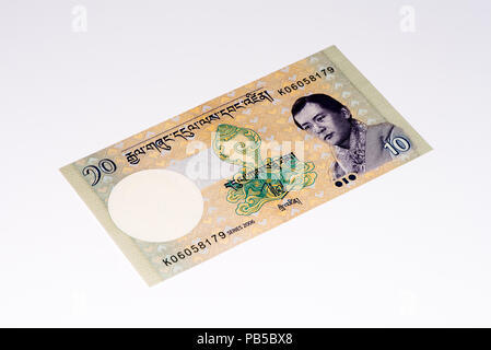 10 ngultrum bank note of Bhutan. Ngultrum is the national currency of ...