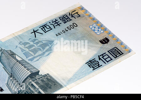 100 Macanese pataca bank note. Macanese pataca is the national currency ...
