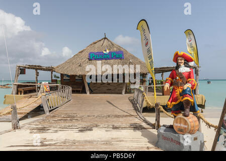 Pelican Pier beach bar and restaurant, Palm Beach, Aruba, Caribbean ...