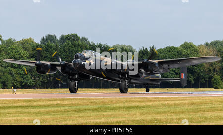 Avro Lancaster Bomber displays at the Royal International Air Tattoo ...