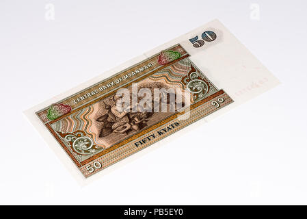 50 kyats bank note. Kyat is the national currency of Myanmar Stock ...