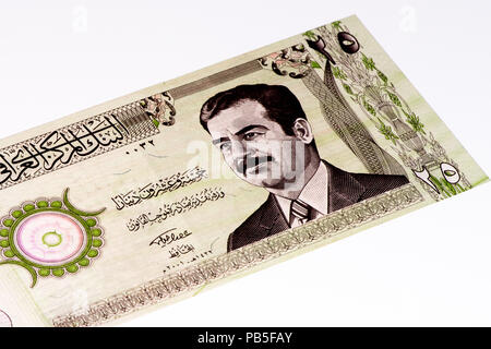 Banknote of modern Iraq currency one dinar. The first Iraq money was ...