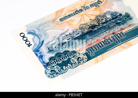1000 Cambodian riels bank note. Riel is the national currency of ...