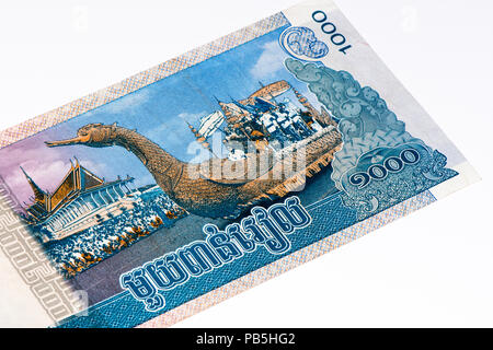1000 Cambodian riels bank note. Riel is the national currency of ...
