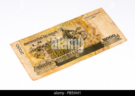 2000 Cambodian riels bank note. Riel is the national currency of ...
