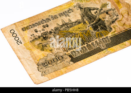 2000 Cambodian riels bank note. Riel is the national currency of ...