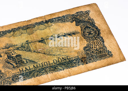 20 Dong Note, a Vietnamese currency note issued during the Vietnam War ...