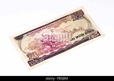 20 Dong Note, a Vietnamese currency note issued during the Vietnam War ...