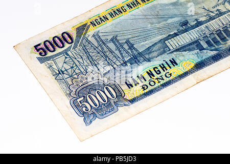 5000 dong bank note of Vietnam. Dong is the national currency of ...