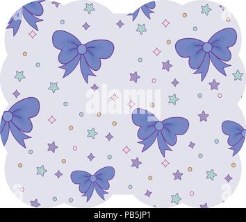 decorative frame with stars and bows pattern over white background ...
