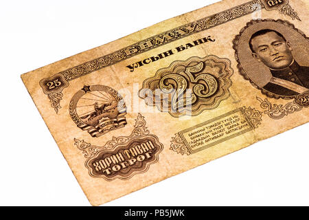 25 togrog bank note. Togrog is the national currency of Mongolia Stock ...