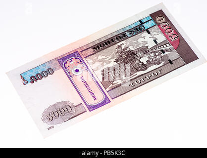 5000 togrog bank note. Togrog is the national currency of Mongolia ...