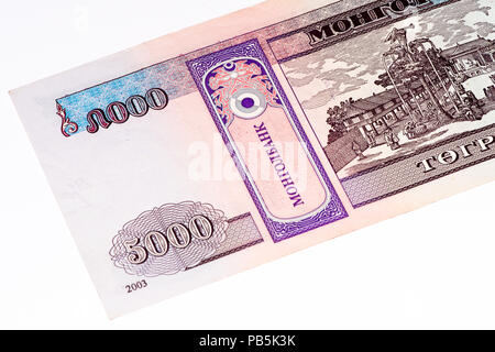 5000 togrog bank note. Togrog is the national currency of Mongolia ...