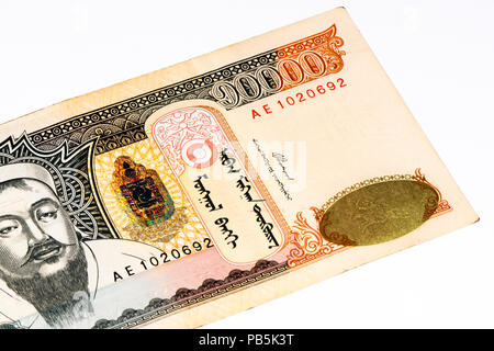 10000 togrog bank note. Togrog is the national currency of Mongolia ...