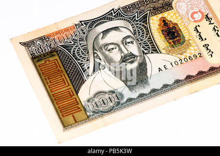 10000 togrog bank note. Togrog is the national currency of Mongolia ...