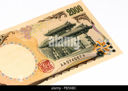 2000 Japanese yens bank note. Japanese yen is the national currency of ...