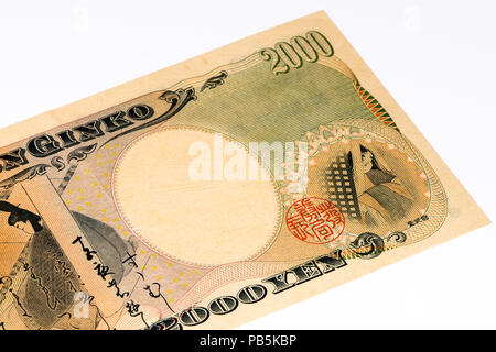 2000 Japanese yens bank note. Japanese yen is the national currency of ...